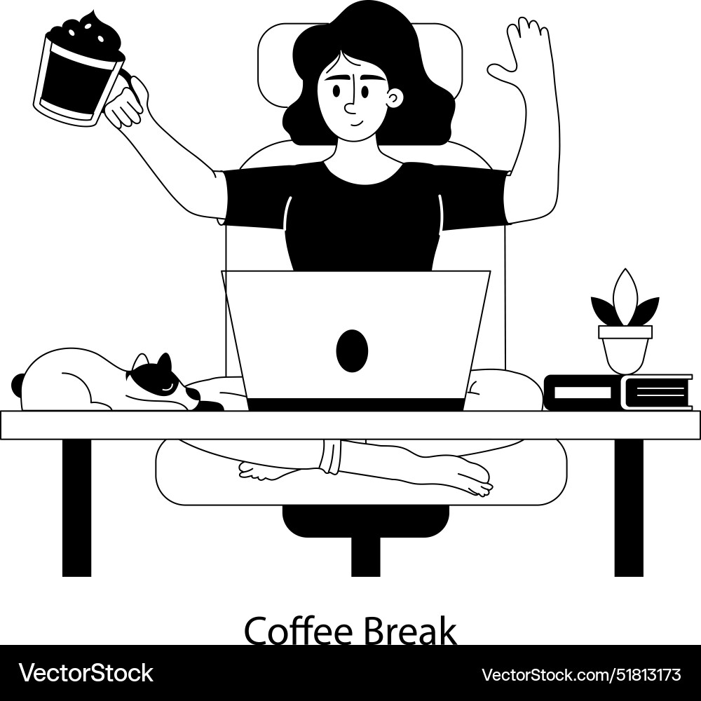 Coffee break Royalty Free Vector Image - VectorStock