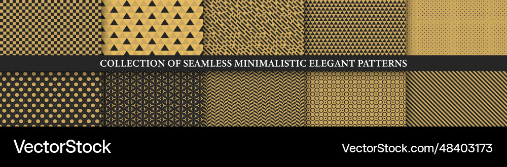 Collection of seamless geometric unusual patterns Vector Image