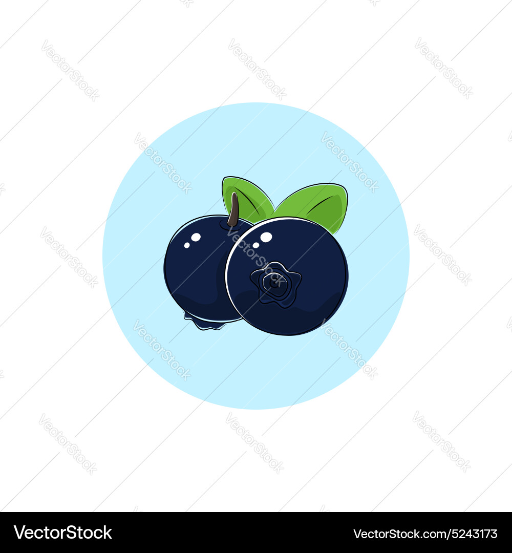 Colorful Blueberry Icon Royalty Free Vector Image