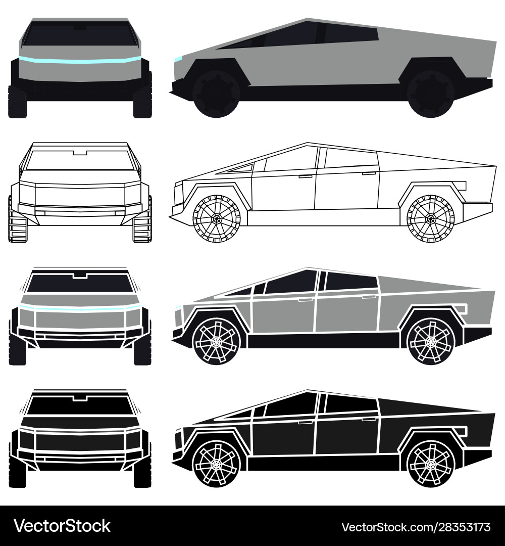 Cybertruck electric vehicle project colored Vector Image
