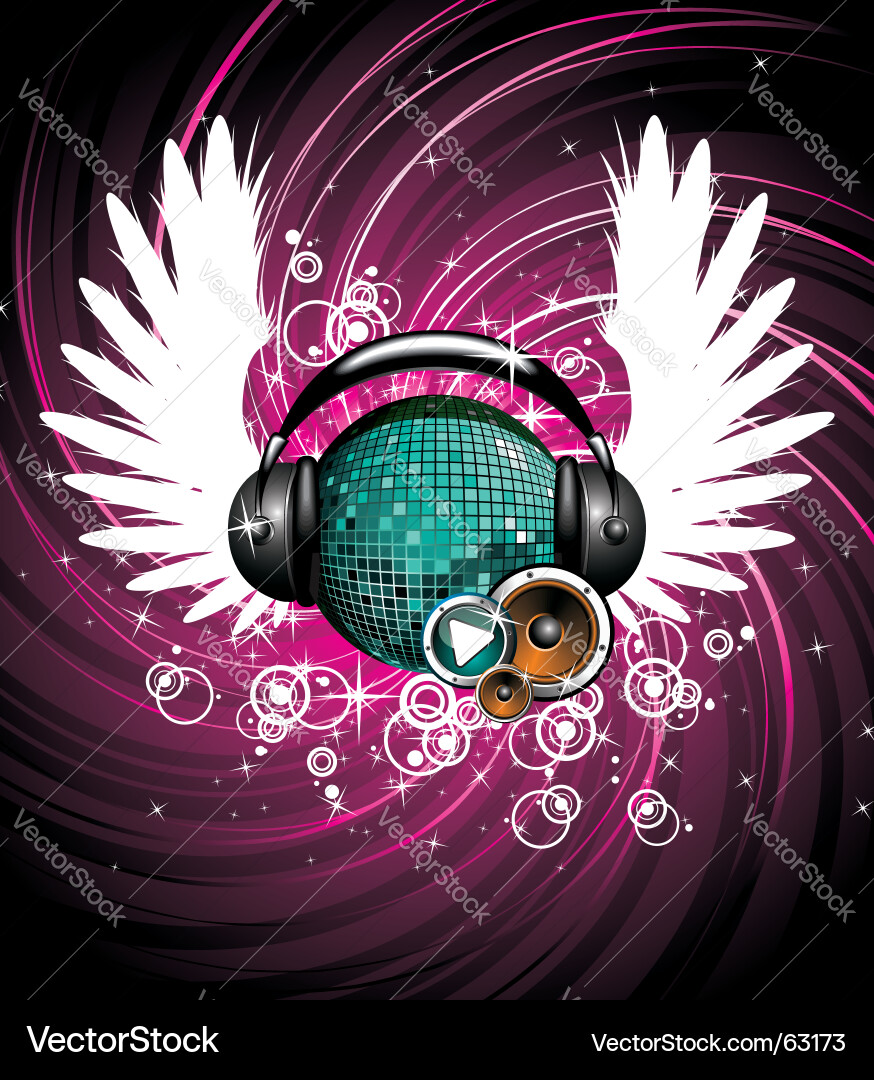 Disco Wings Music Party Royalty Free Vector Image