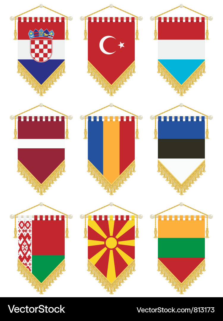 Flag pennants Royalty Free Vector Image - VectorStock