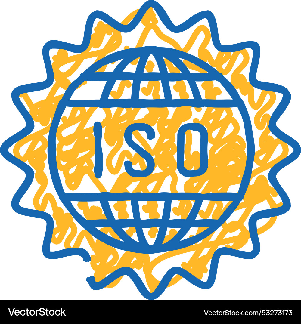 Iso standard icon doodle Royalty Free Vector Image