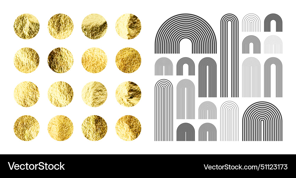 Mid century arch elements modern geometric shapes Vector Image