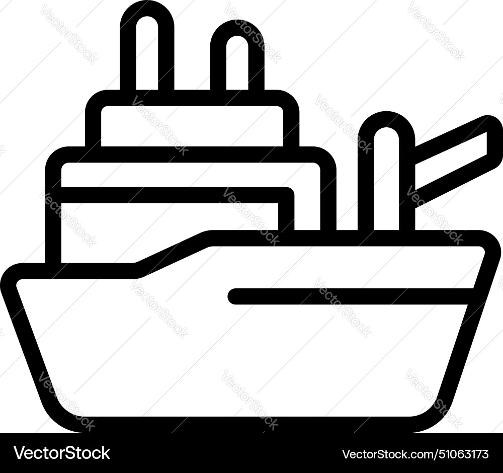 Military navy ship icon outline maritime Vector Image