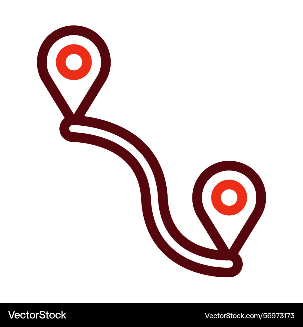 Point destinations thick line two color icons Vector Image