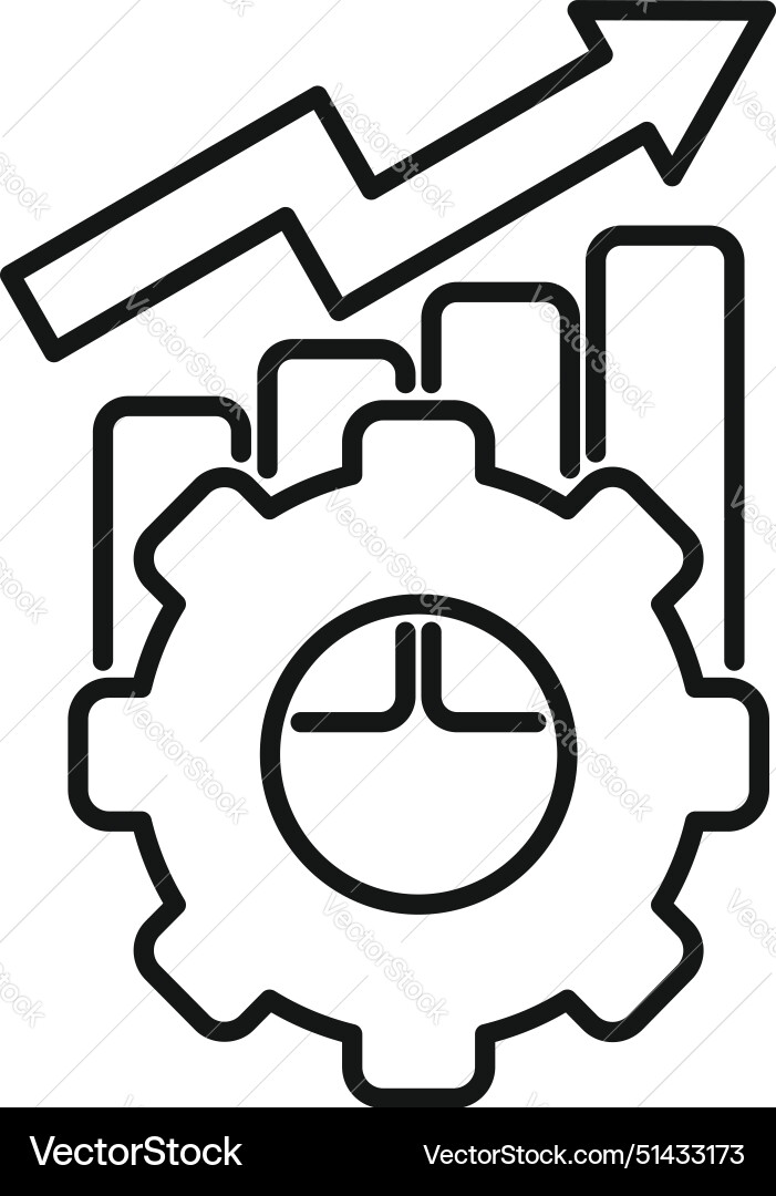 Productivity concept icon with gear and clock Vector Image