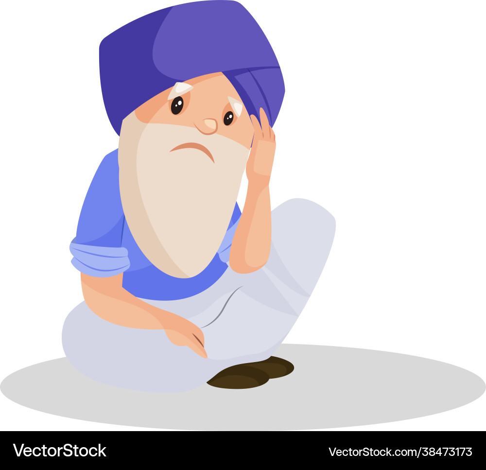 Punjabi man cartoon character Royalty Free Vector Image