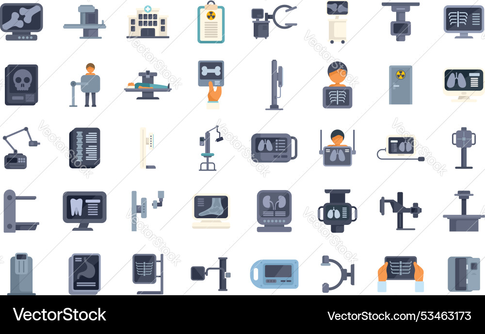Radiologist using xray machine for medical exam Vector Image