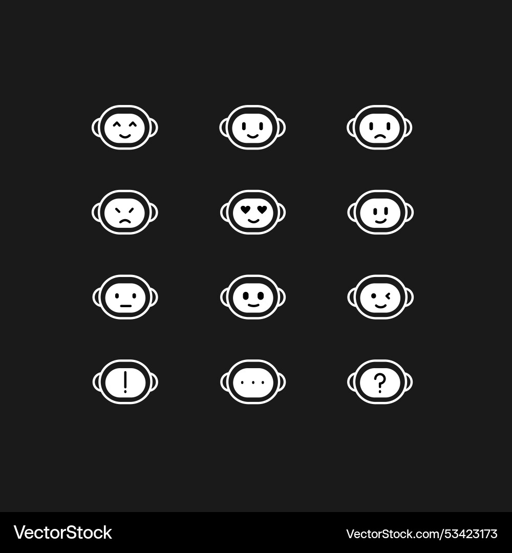 Robot emoji chatbot icon concept Royalty Free Vector Image