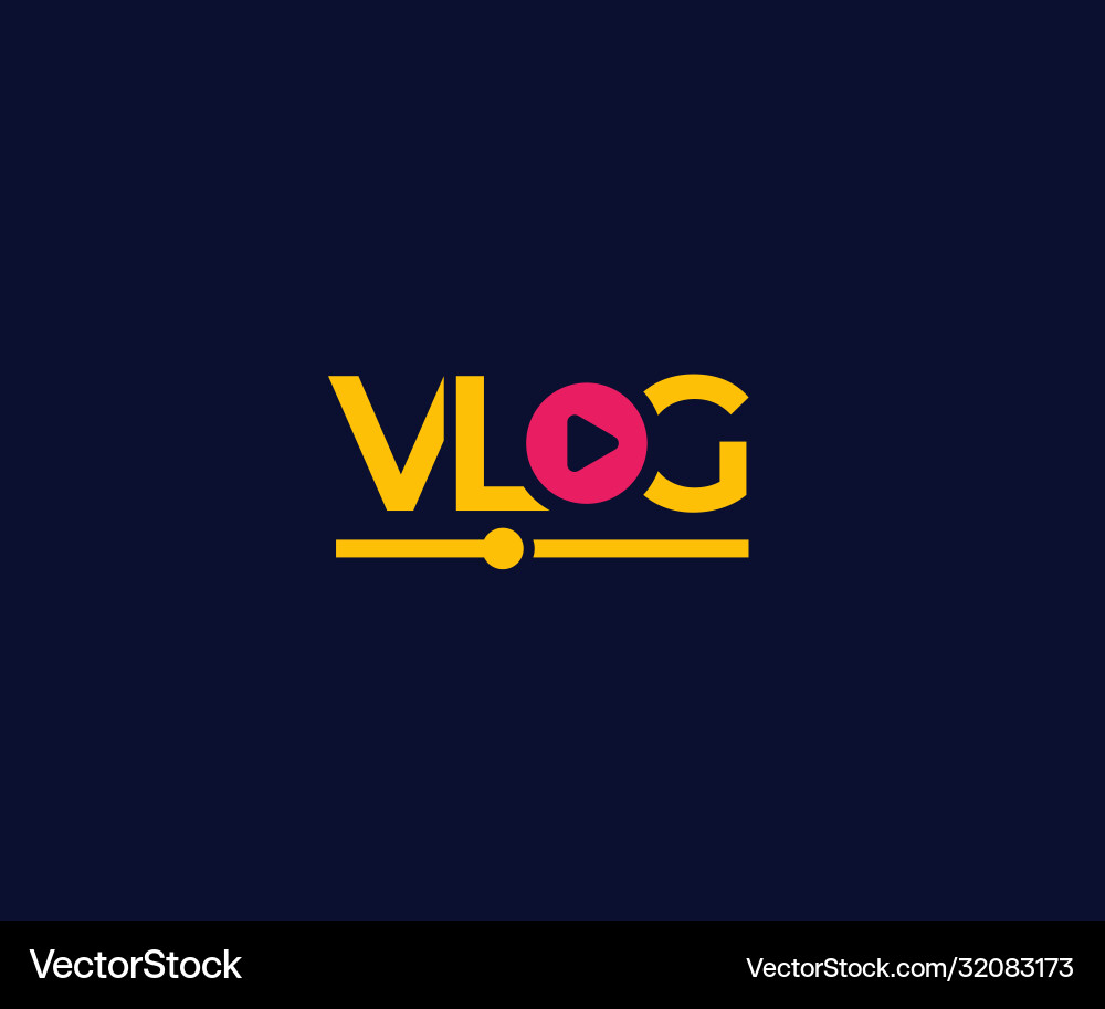Vlog logo on dark Royalty Free Vector Image - VectorStock