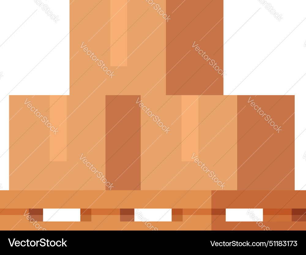 Wooden pallet with boxes icon cartoon Royalty Free Vector