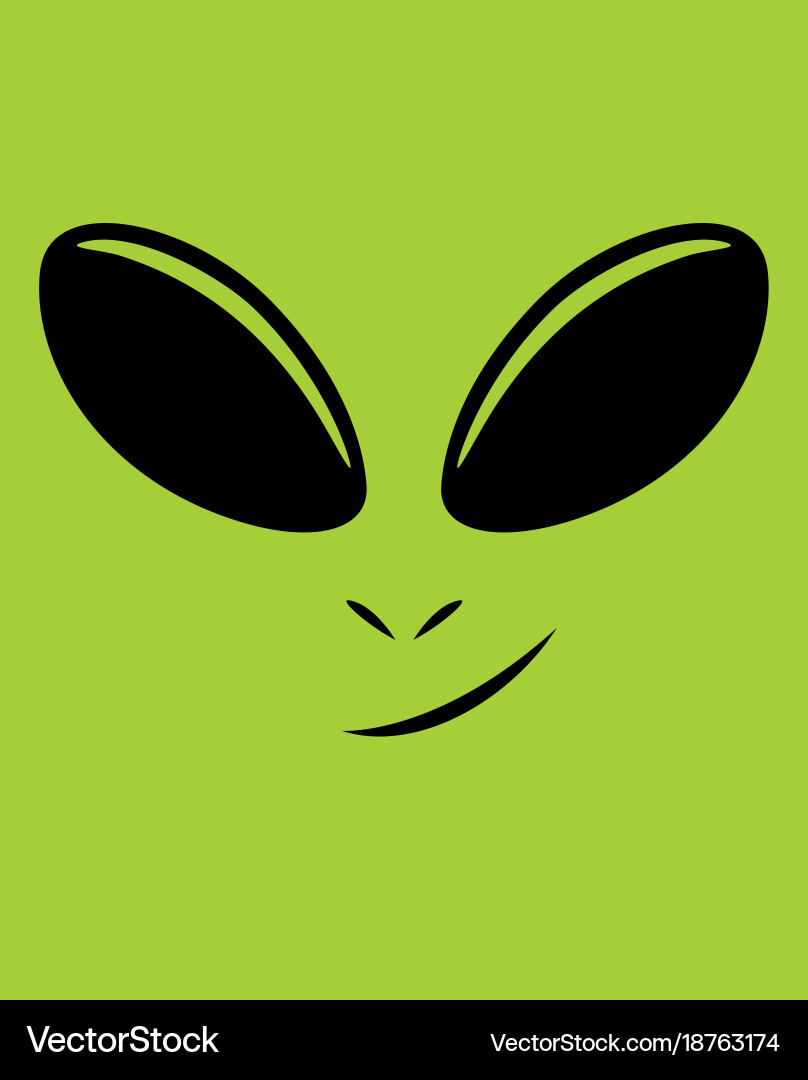 Alien face Royalty Free Vector Image - VectorStock