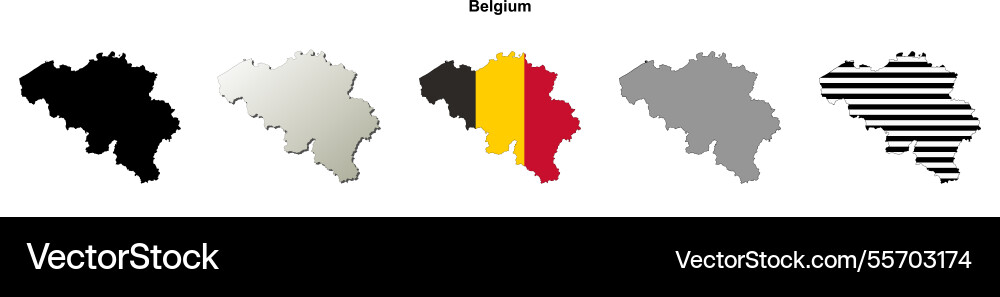 Belgium outline map Royalty Free Vector Image - VectorStock
