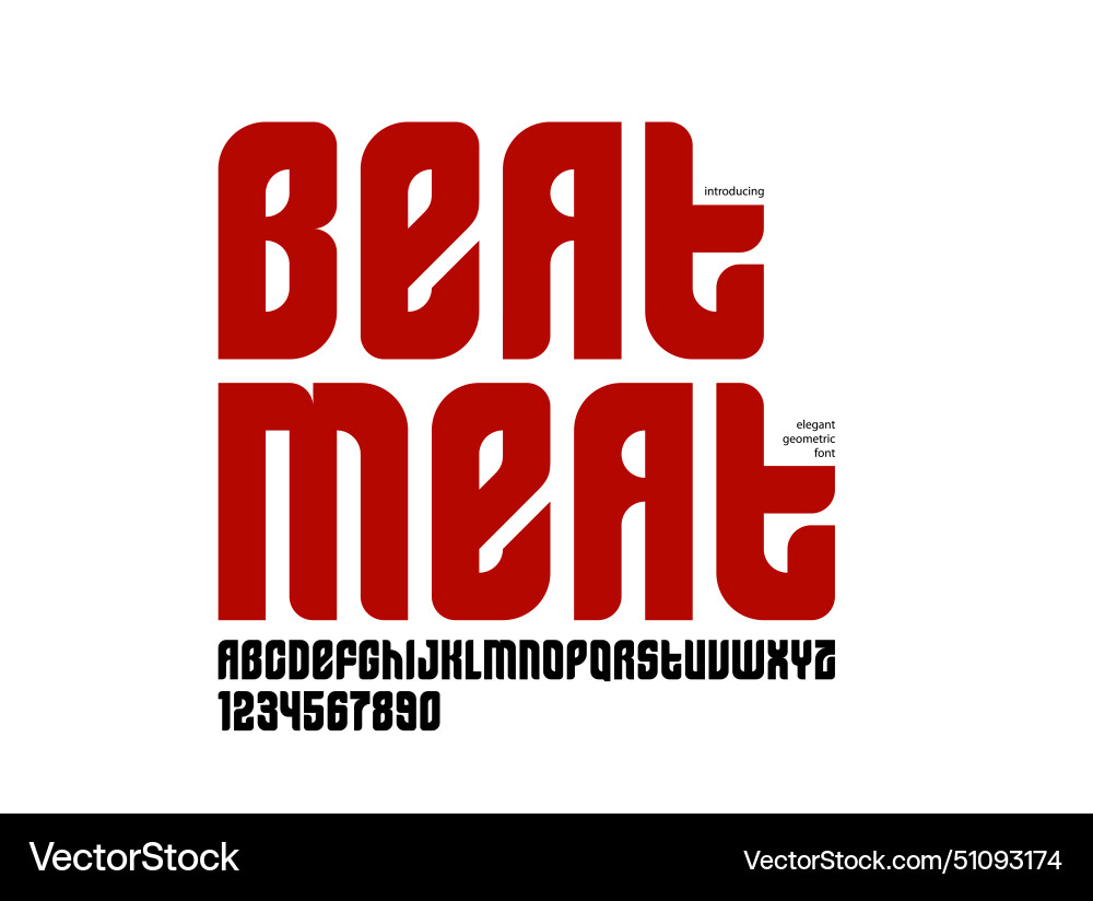 Bold simple sans serif display font for logos Vector Image