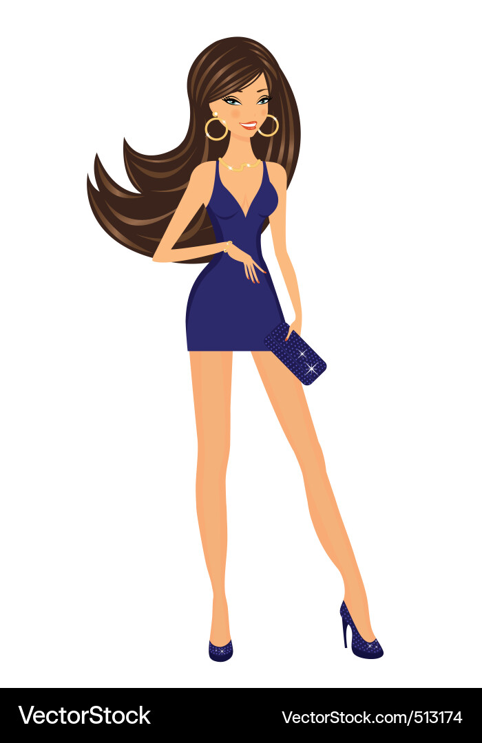 Chic party girl Royalty Free Vector Image - VectorStock