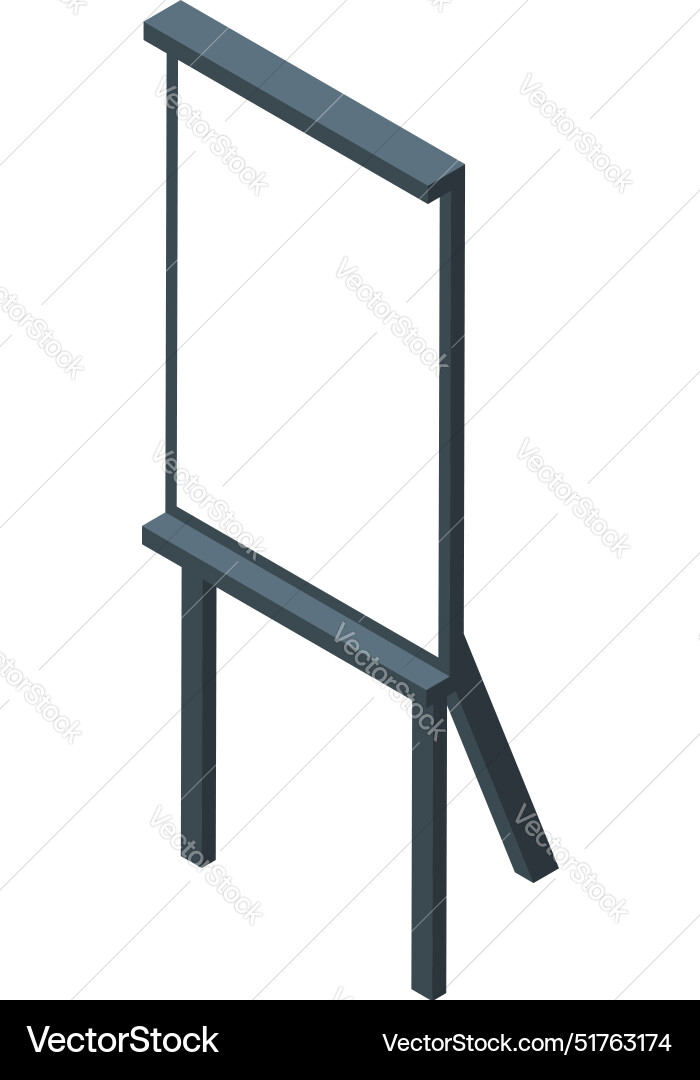 Empty whiteboard isometric projection Royalty Free Vector