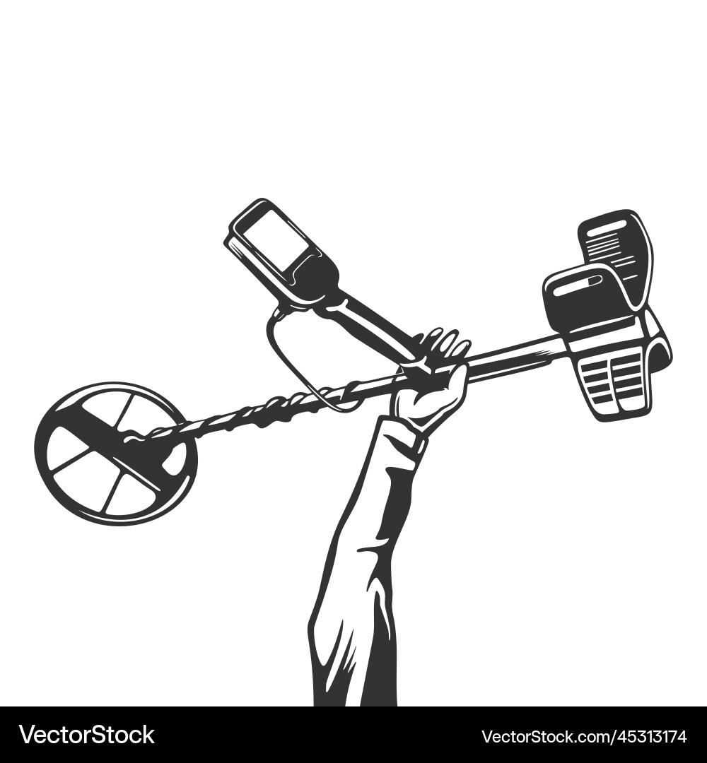 Metal Detector for Treasure Hunting Royalty Free Vector