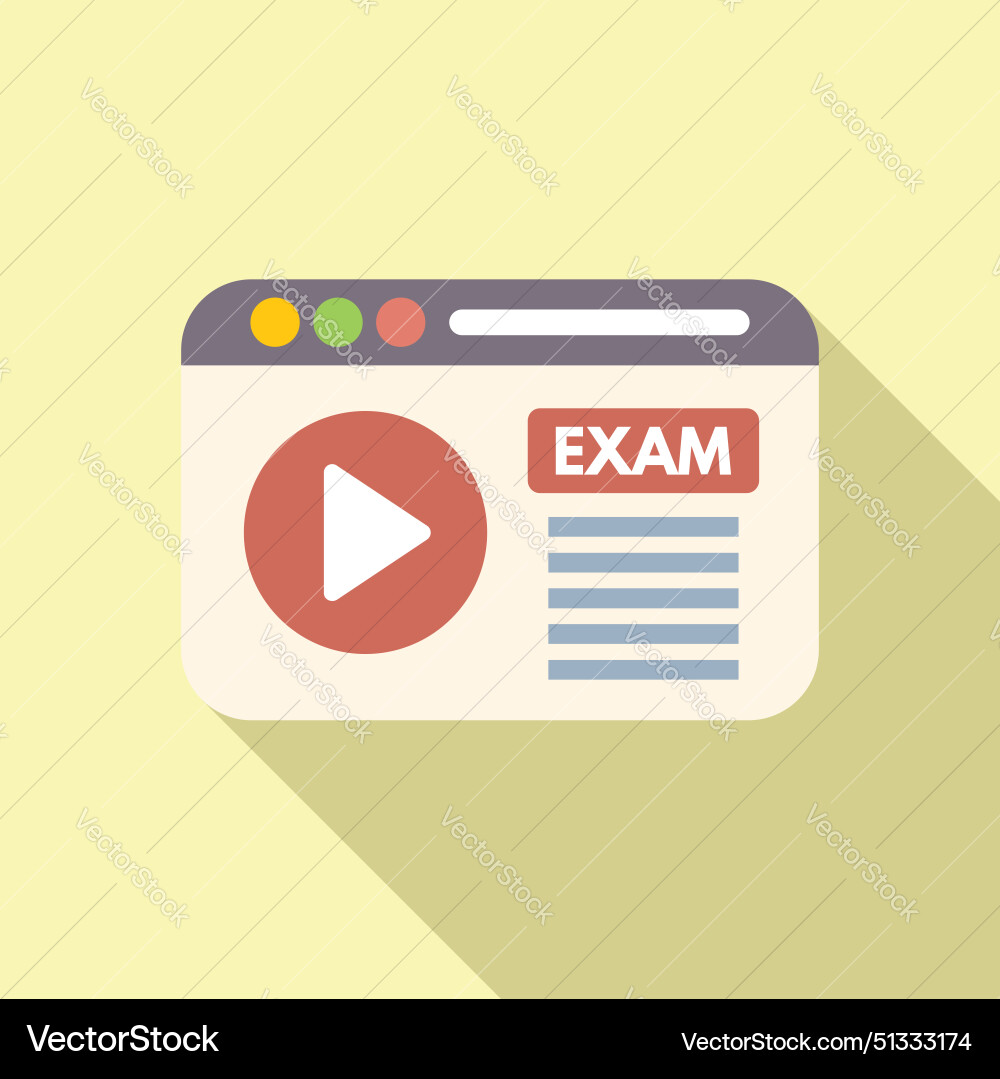 Online exam interface Royalty Free Vector Image