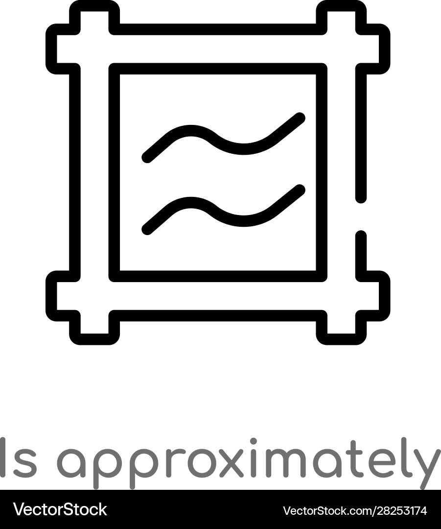 Outline is approximately equal to icon isolated Vector Image