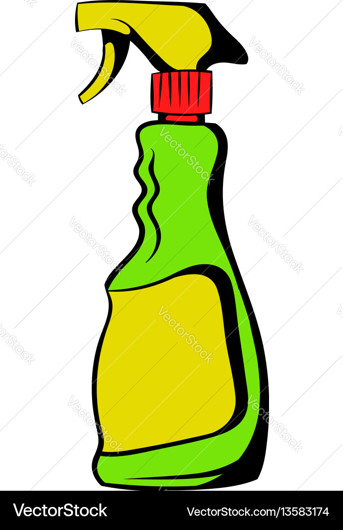 Plastic hand spray bottle icon cartoon Royalty Free Vector
