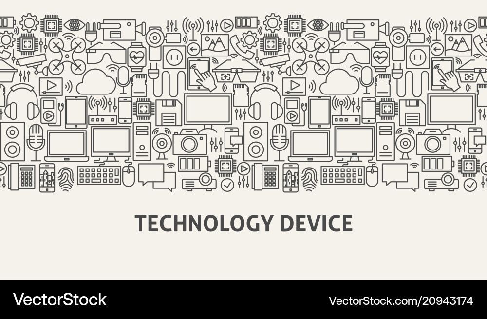 Technology device banner concept Royalty Free Vector Image