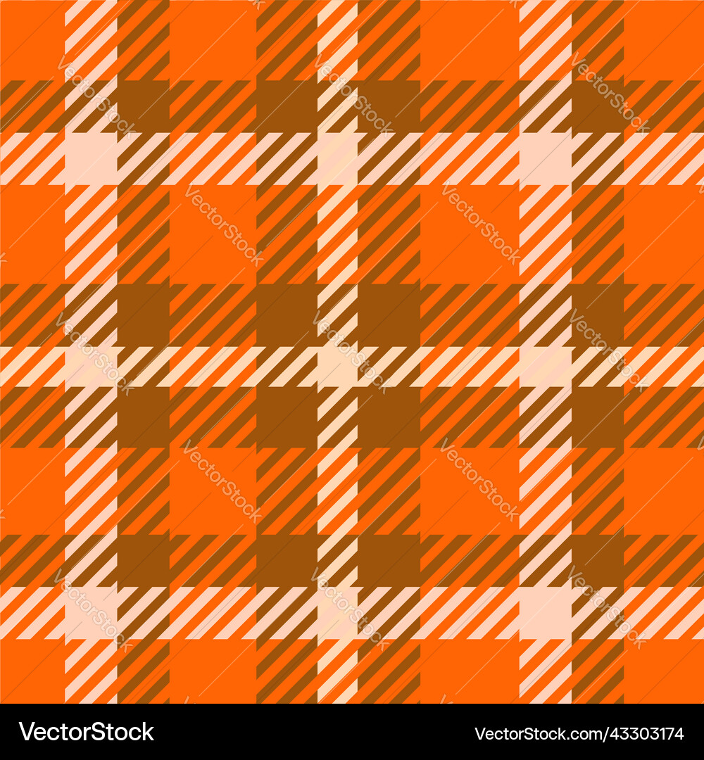 Thanksgiving orange plaid seamless patterns Vector Image
