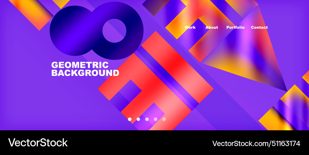 Vibrant purple background with geometric shapes Vector Image