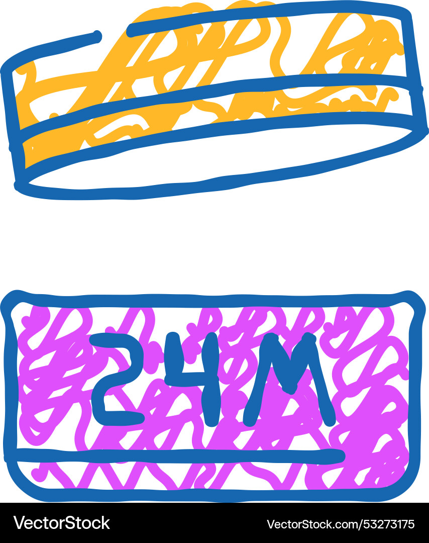 24m period after opening package icon doodle Vector Image