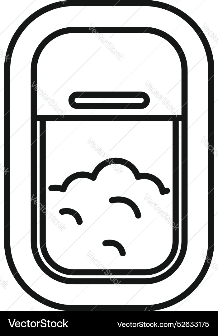 Airplane window showing clouds during flight icon Vector Image