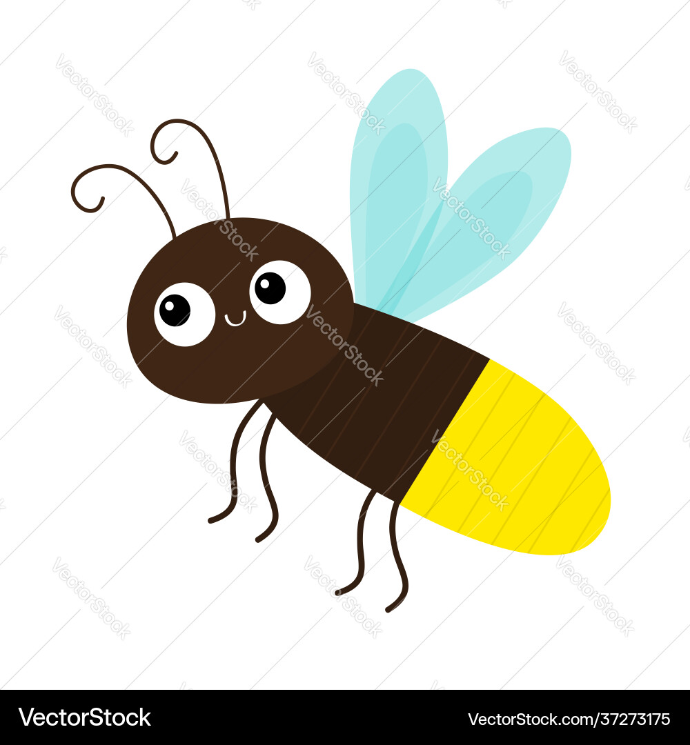 Cute firefly beetle bug insect animal cartoon Vector Image