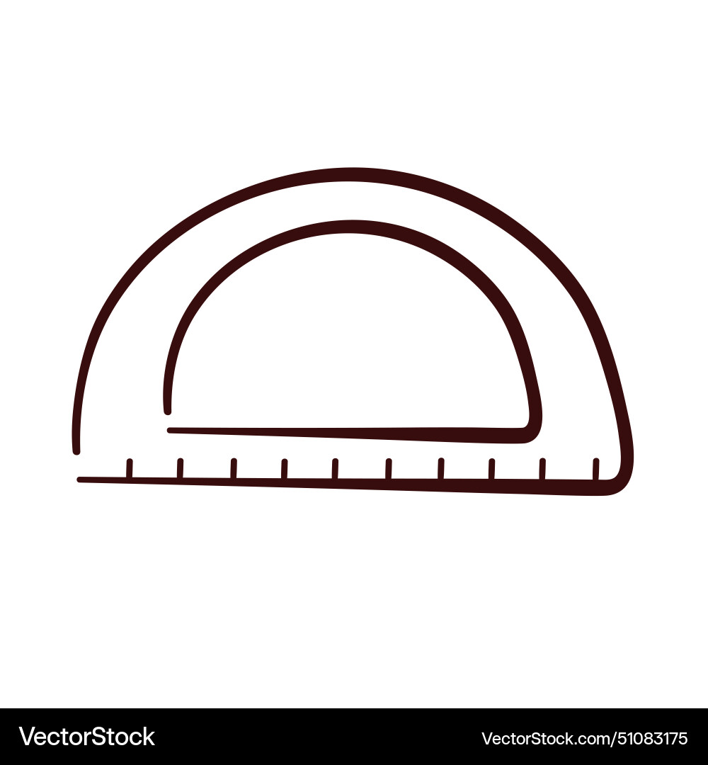 Education math ruler logo in doodle style Vector Image