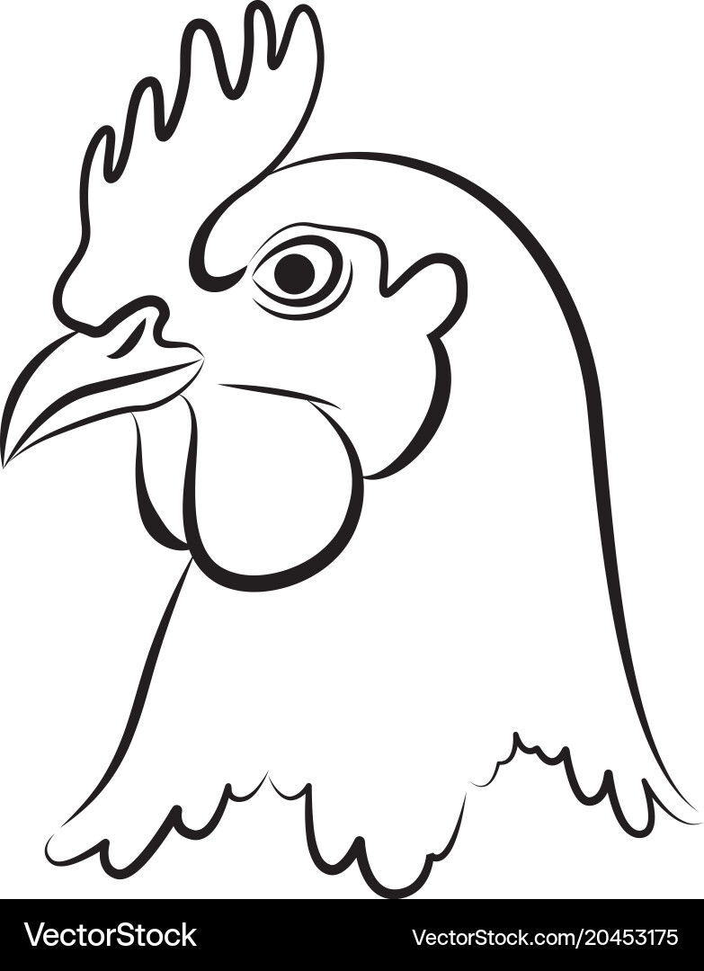 Graphic chicken head Royalty Free Vector Image