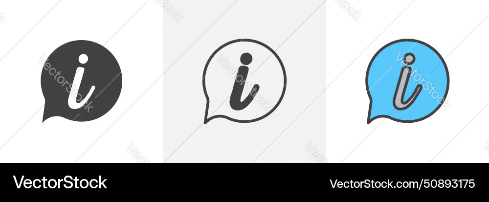 Information icon set inform sign detail symbol Vector Image