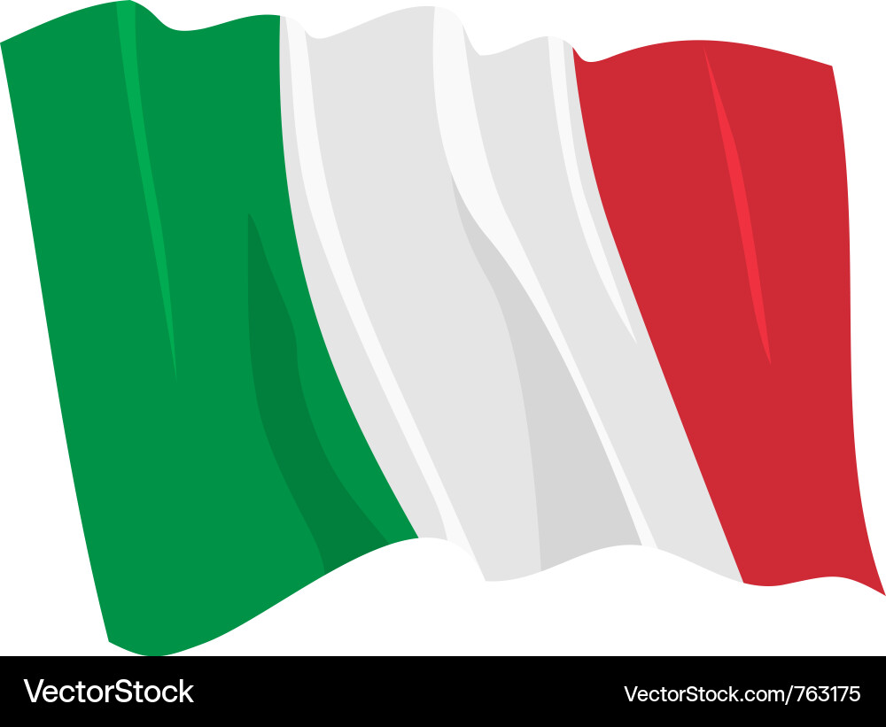 Italian Flag Waving Royalty Free Vector Image - VectorStock