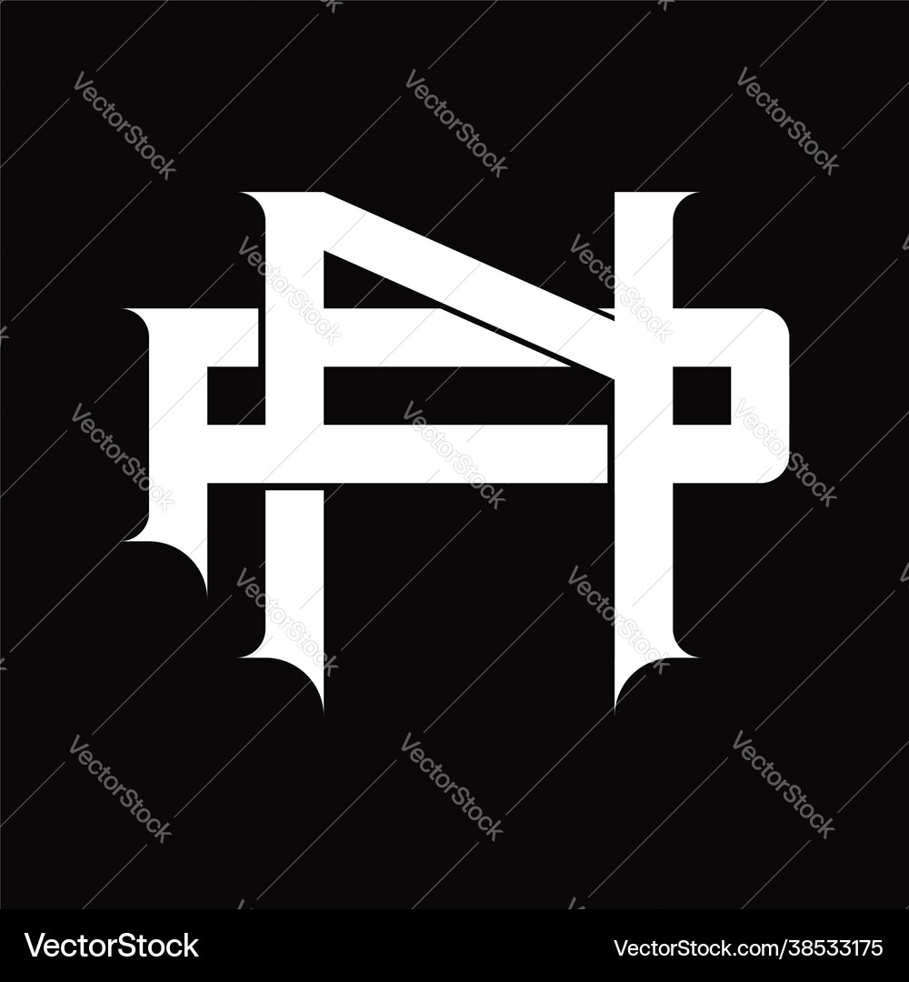 PN Monogram Logo - Vintage Overlap Royalty Free Vector Image