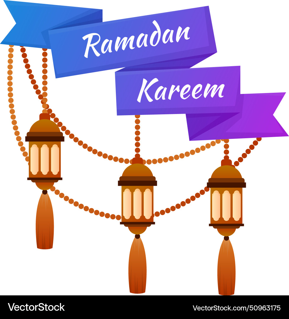 Ramadan kareem with paper cutting sty Royalty Free Vector