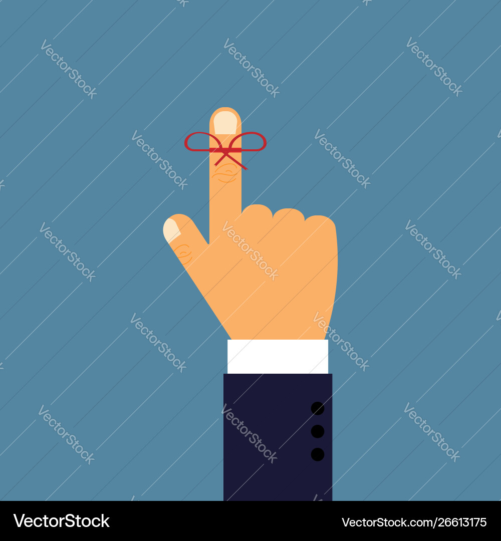 Remember Finger - Reminder Icon Royalty Free Vector Image