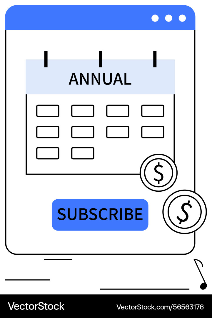 Annual subscription plan interface with payment Vector Image
