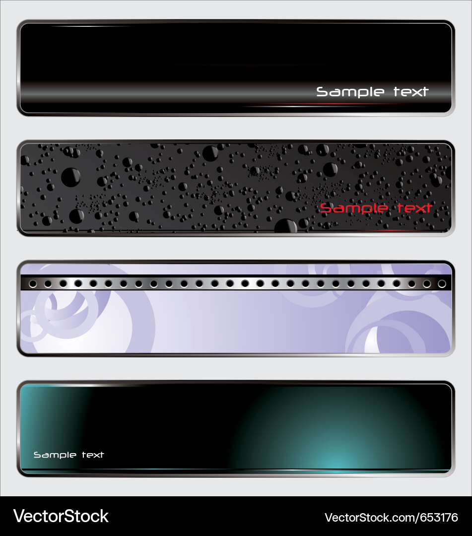 Banners headers glossy set Royalty Free Vector Image