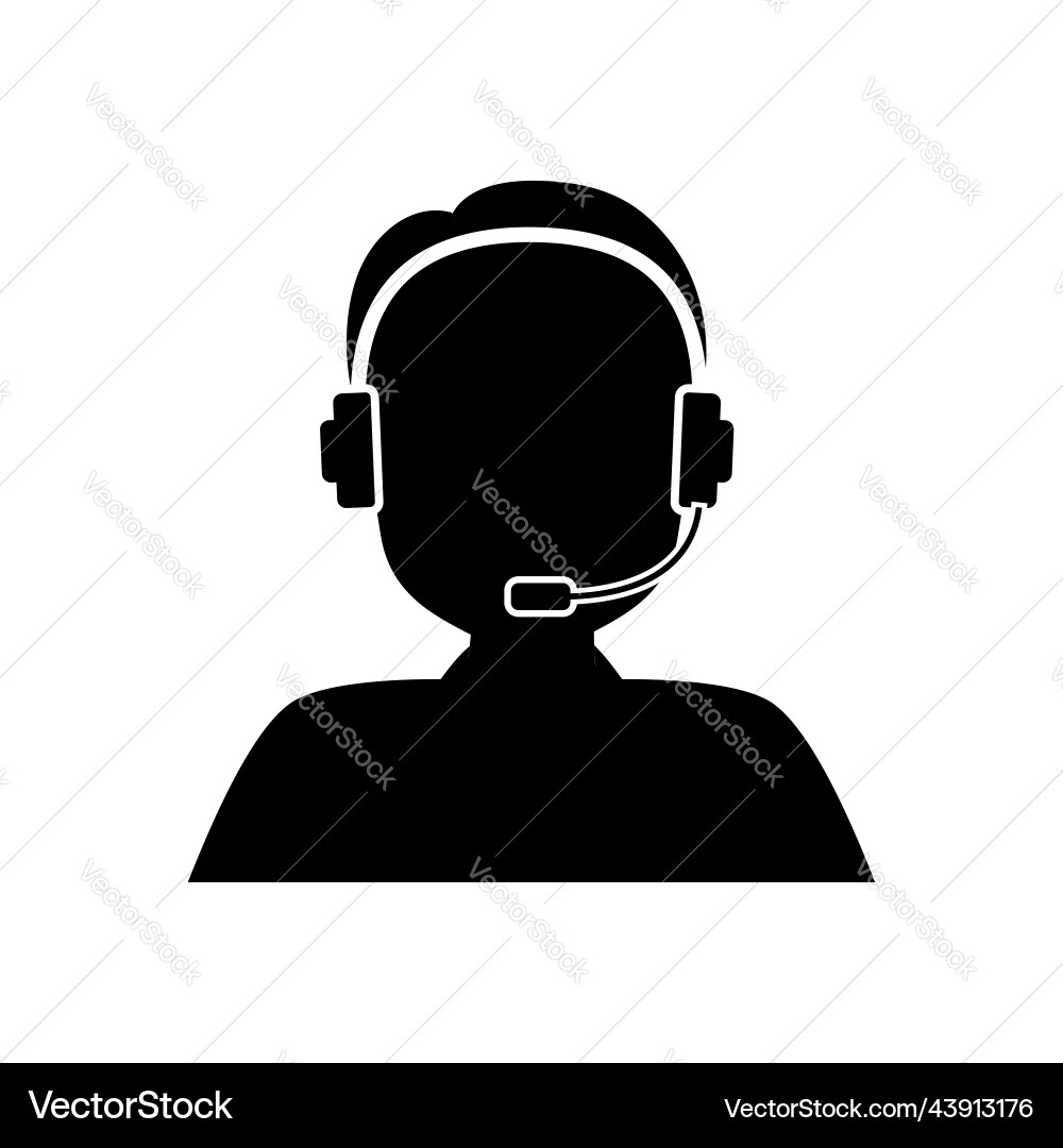 Call center icon operator of support agent Vector Image