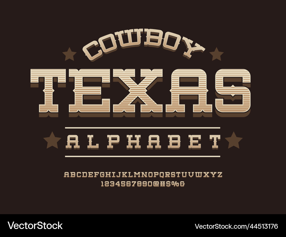 Cowboy font Royalty Free Vector Image - VectorStock