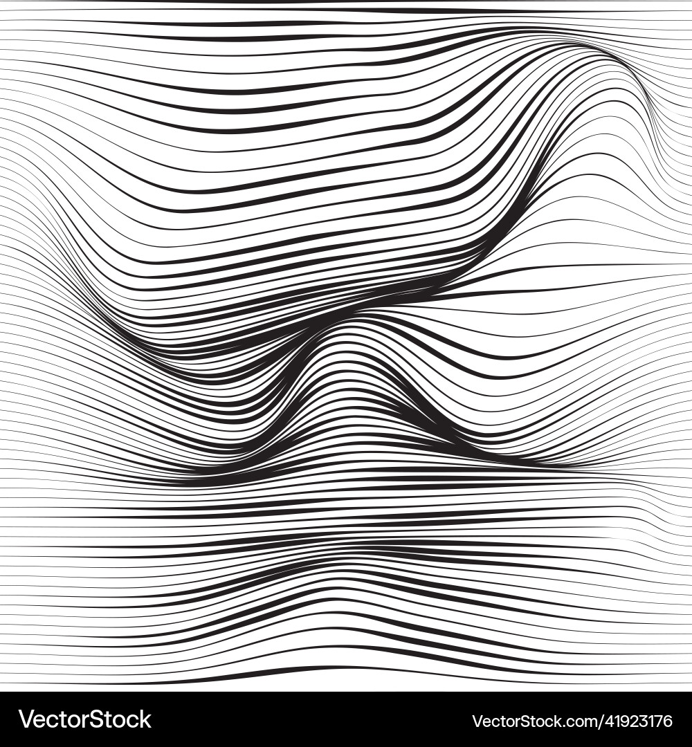 Distorted wave monochrome texture Royalty Free Vector Image