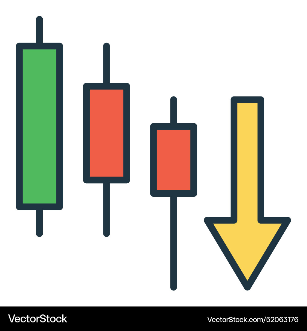 Down trend with candlestick charts technical Vector Image