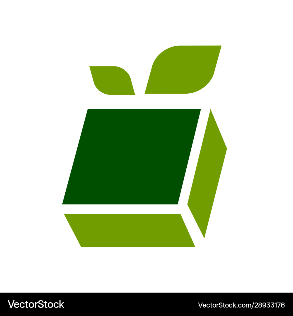 Eco friendly green packaging icon logo design Vector Image