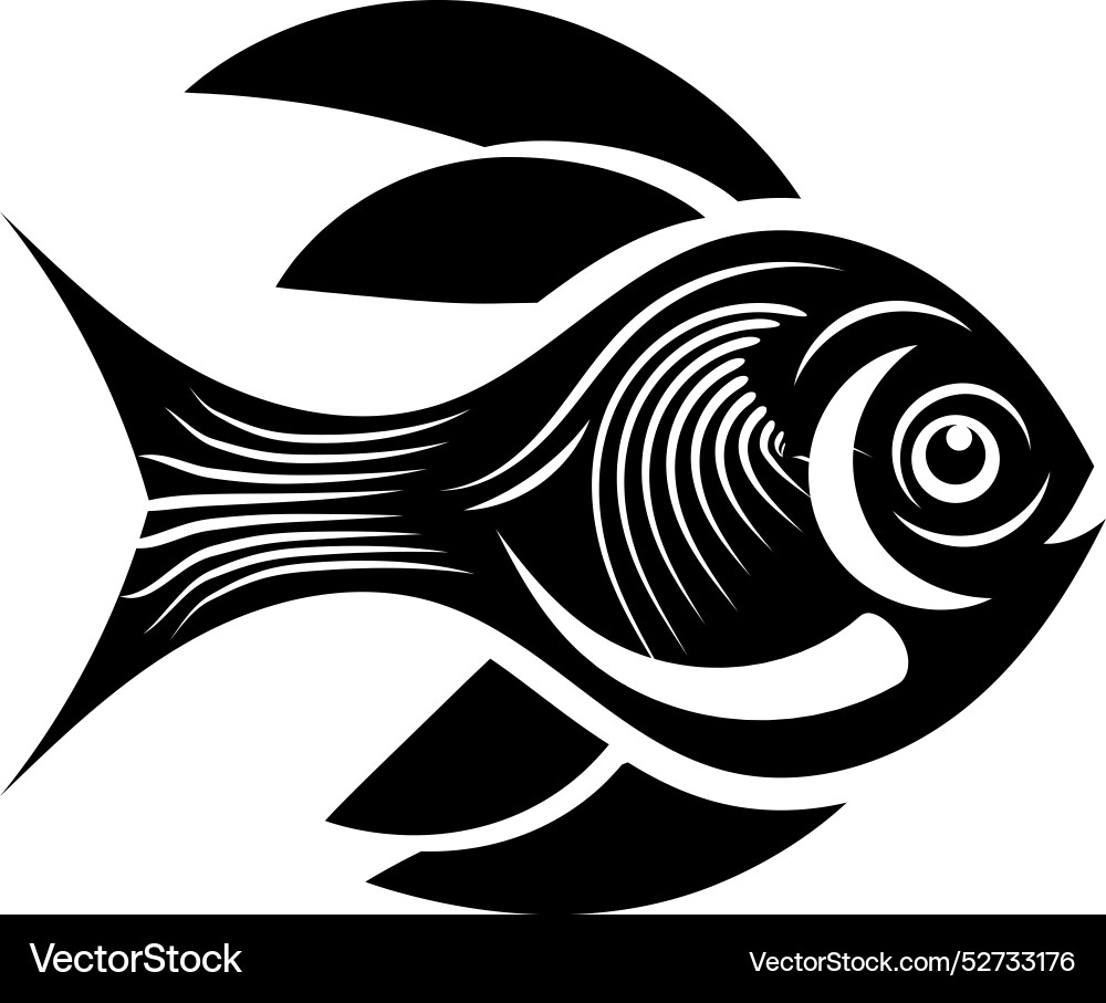 Fish collection silhouette trendy design Vector Image