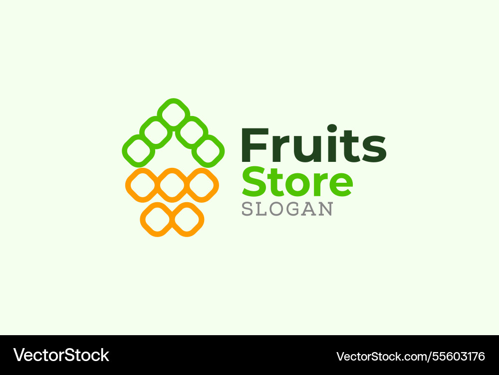 Fruits shop logo design Royalty Free Vector Image