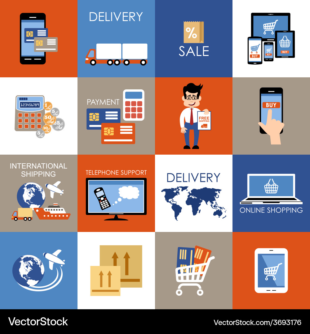 Internet shopping Royalty Free Vector Image - VectorStock