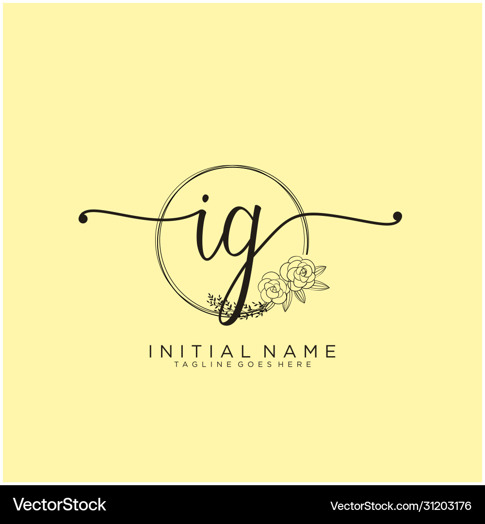 Letter initial ig beauty monogram and elegant Vector Image