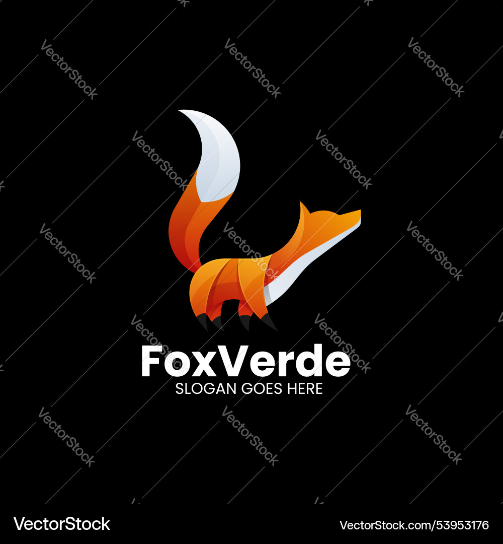 Logo fox gradient colorful style Royalty Free Vector Image